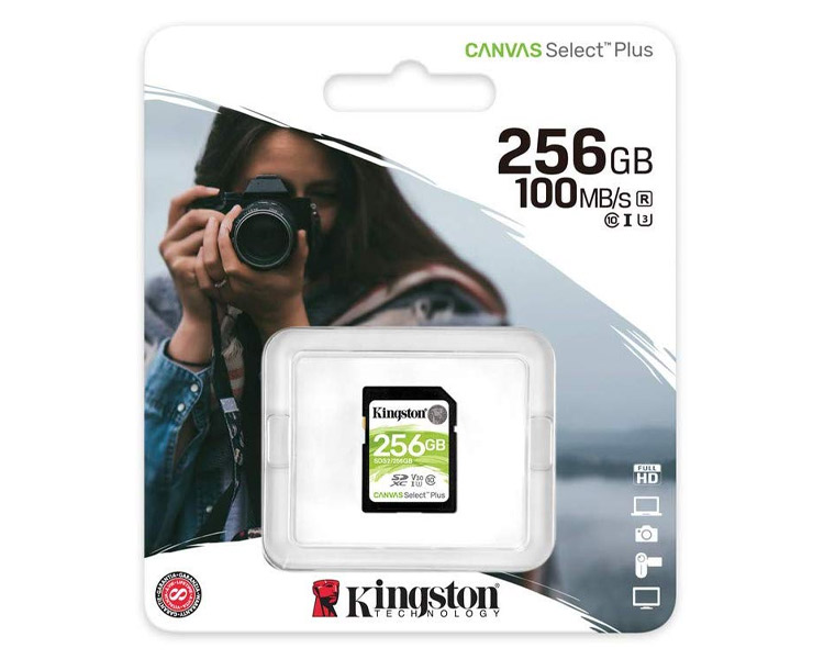 Kingston Canvas Select SD 256GB Tarjeta de Memoria Plus Clase10 - Almacenamiento | antarti.com