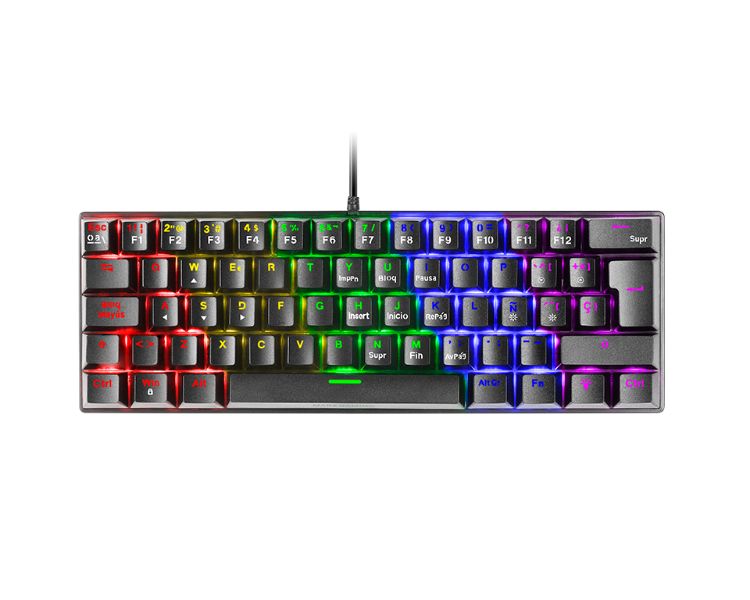 Mars Gaming MK60 Teclado Mecánico FRGB Switch Azul Antipolvo Negro ... Mars Gaming MK60 Teclado Mecánico FRGB Switch Azul Antipolvo Negro ...