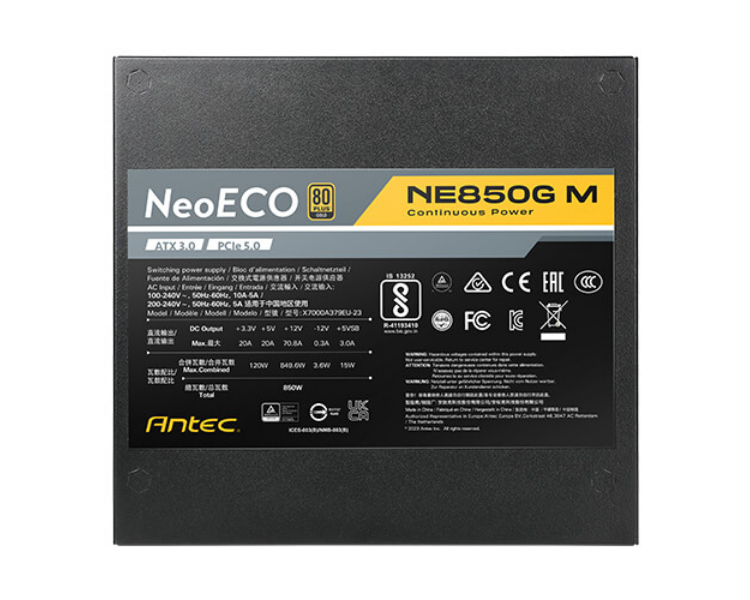 Antec NeoECO NE850G M 850W 80 Plus Gold - Fuente de alimentación | antarti.com