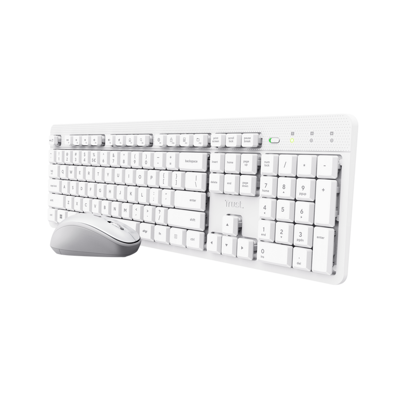 Trust Kit Teclado + Ratón Inalámbrico Silencioso Ody II Blanco ...